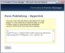 Catalog Form Details Copy Hyperlink Screen