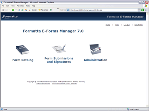 E-Forms Manager Screen